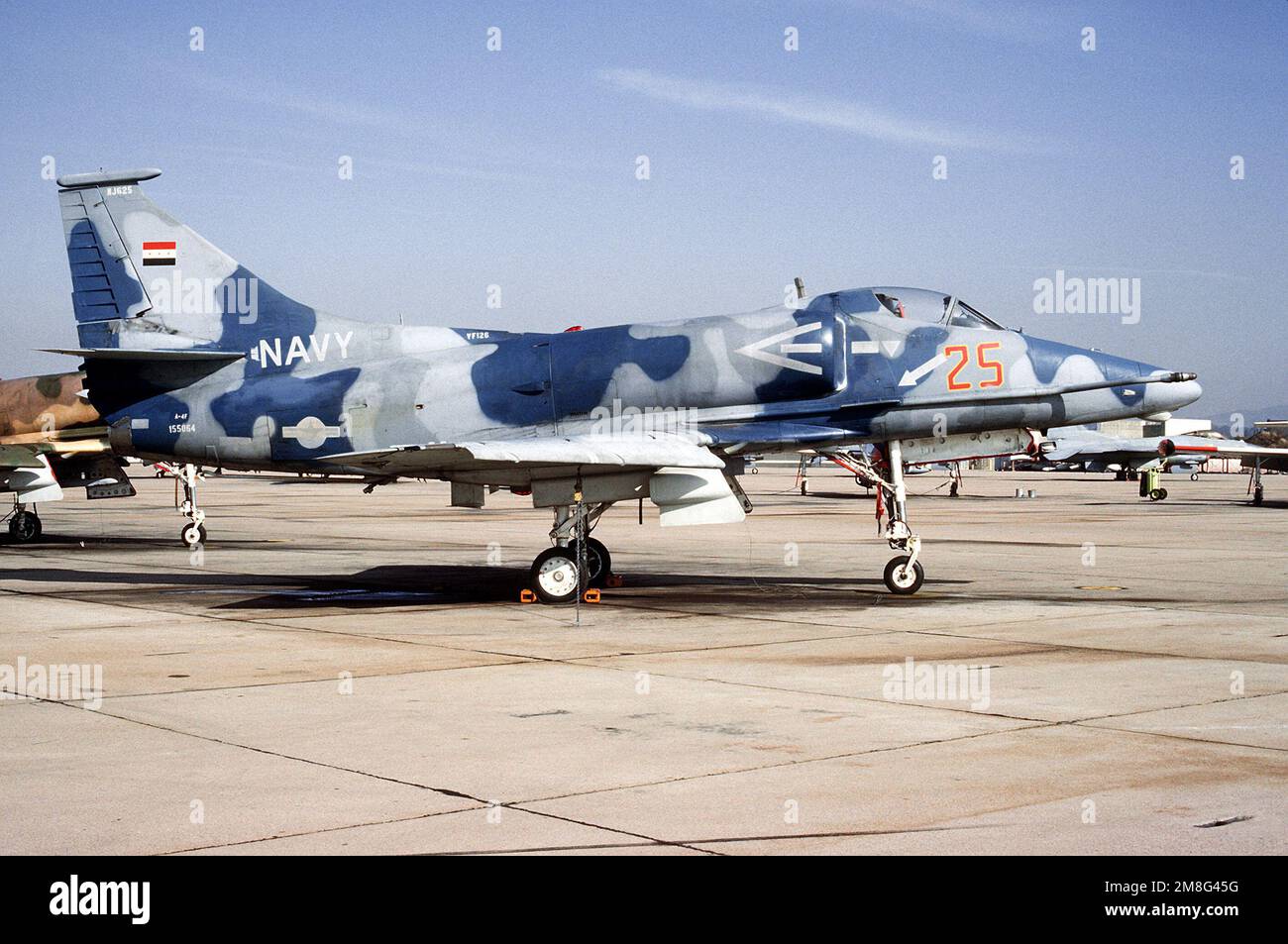 A right side view of a Fighter Squadron 126 (VF-126) A-4F Skyhawk ...