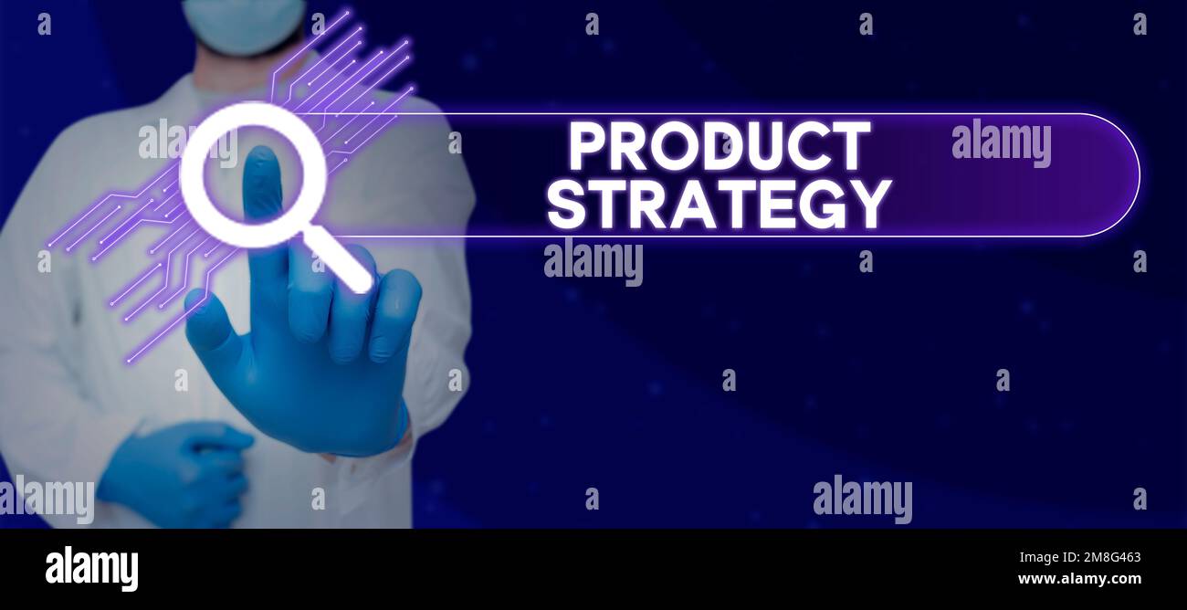 Conceptual display Product Strategy. Word Written on long term plan ...