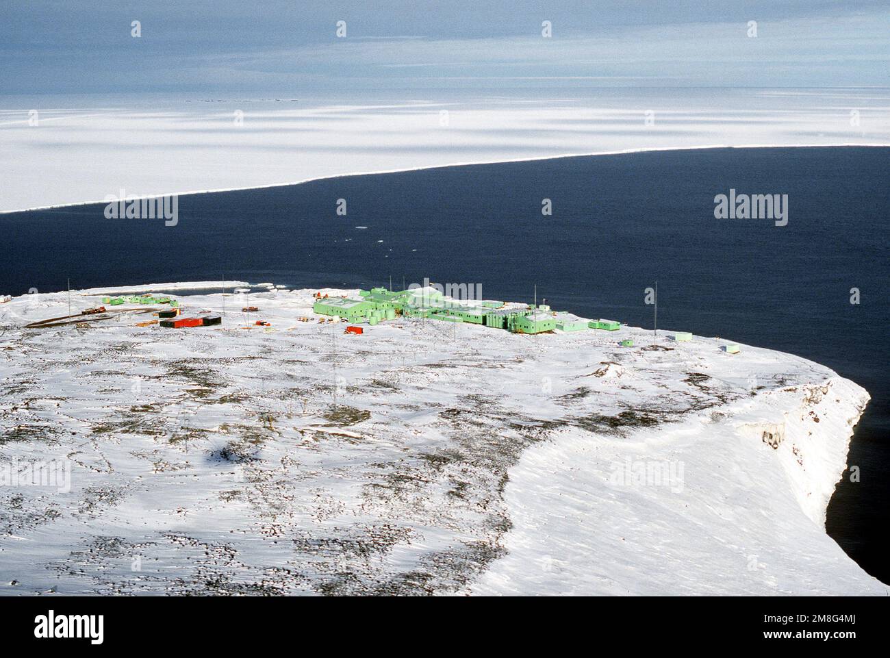 A view of Scott Base, a research facility operated by New Zealand ...