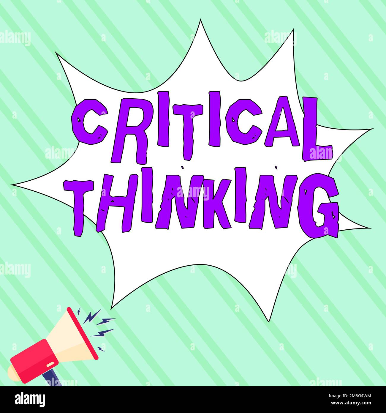 Text caption presenting Critical Thinking. Concept meaning sequence of ...