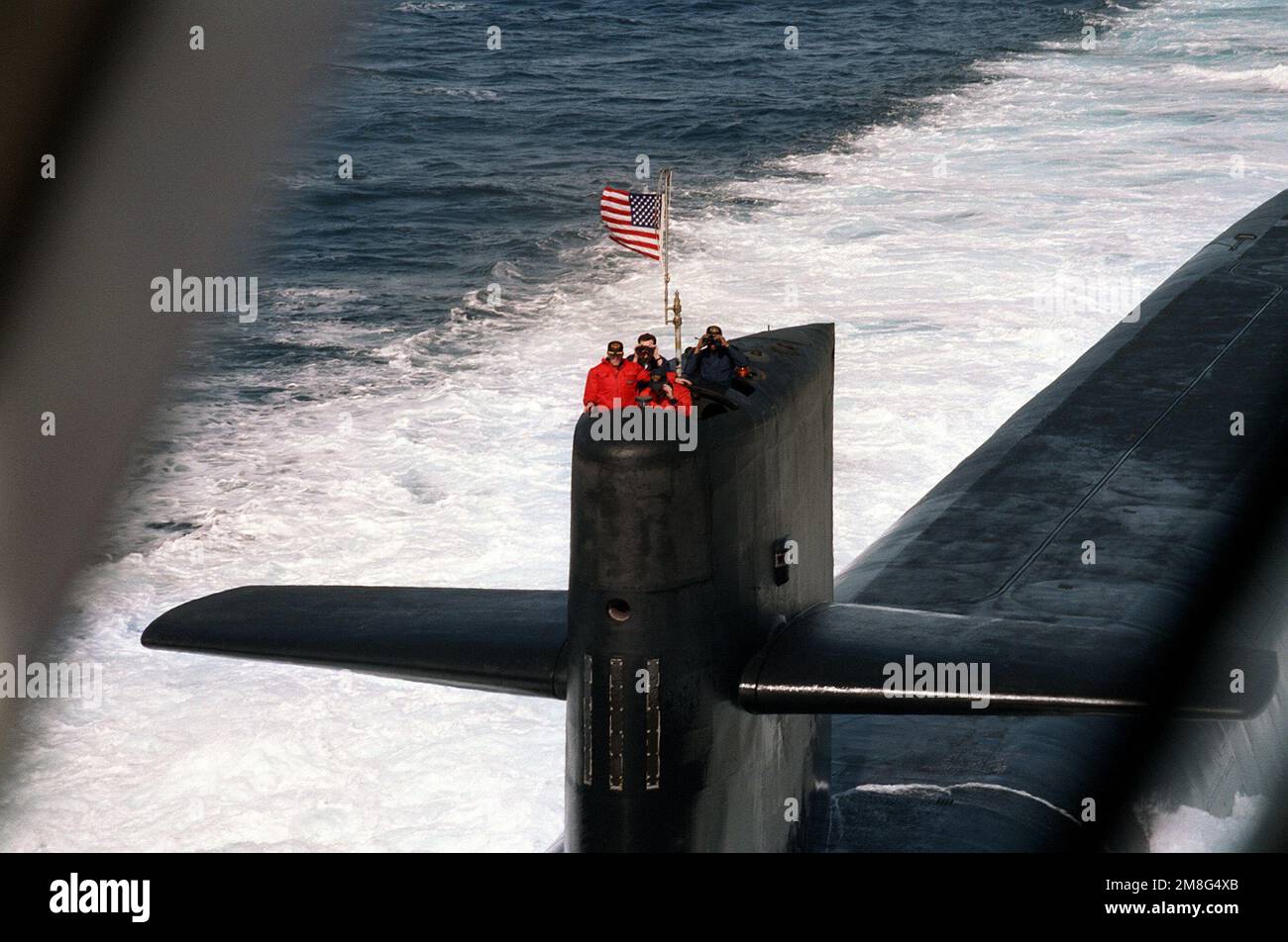 Crew members of the U.S. Navy's newest nuclear-powered strategic ...