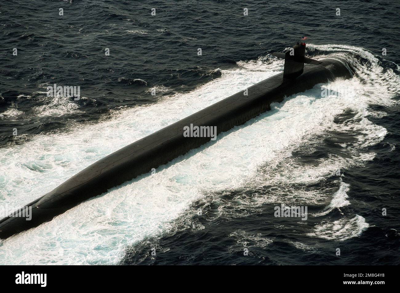A starboard quarter view of the U.S. Navy's newest nuclear-powered ...
