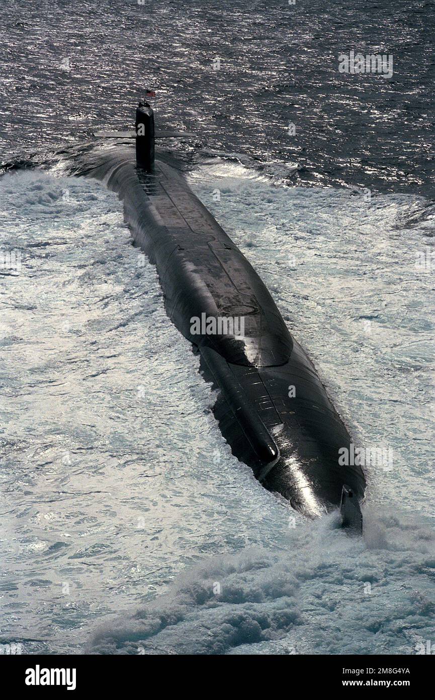 A port quarter view of the U.S. Navy's newest nuclear-powered strategic ...