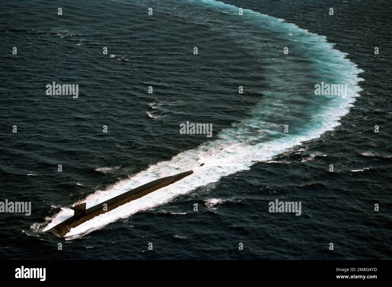 An aerial view of the U.S. Navy's newest nuclear-powered strategic ...