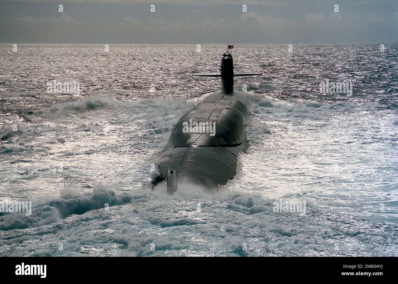 A stern view of the U.S. Navy's newest nuclear-powered strategic ...