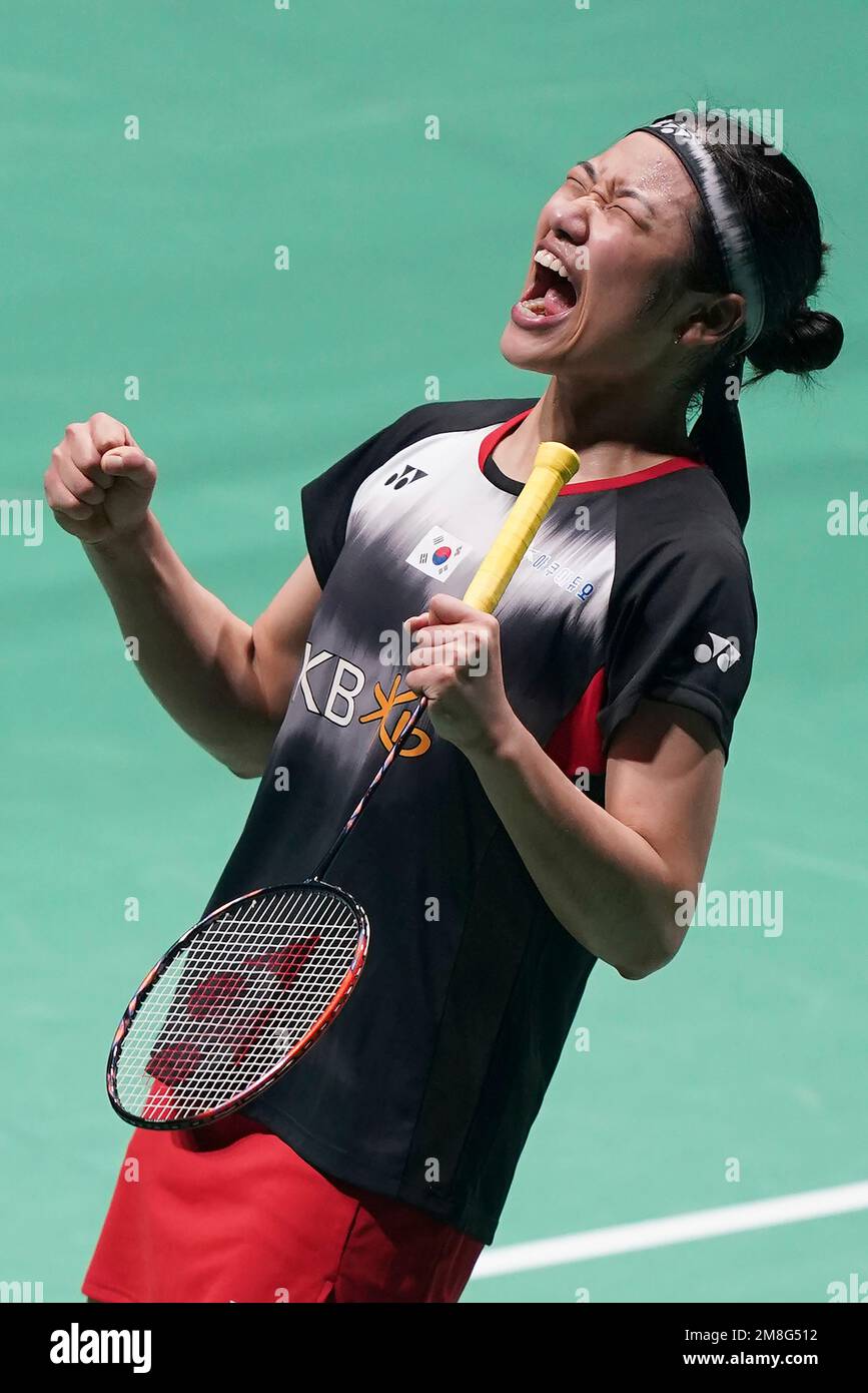 South Korea's An Se-young celebrates winning her women's singles ...