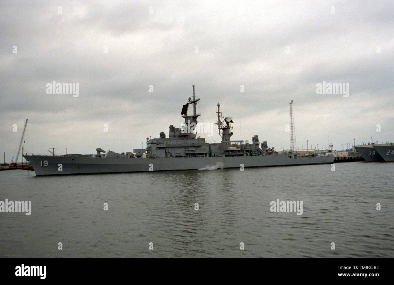 The guided missile cruiser USS DALE (CG-19) lies tied up a the naval ...