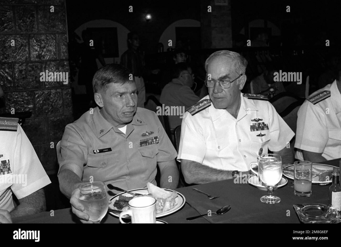 CHIEF PETTY Officer Jones talks with Adm. Frank B. Kelso II, chief of ...