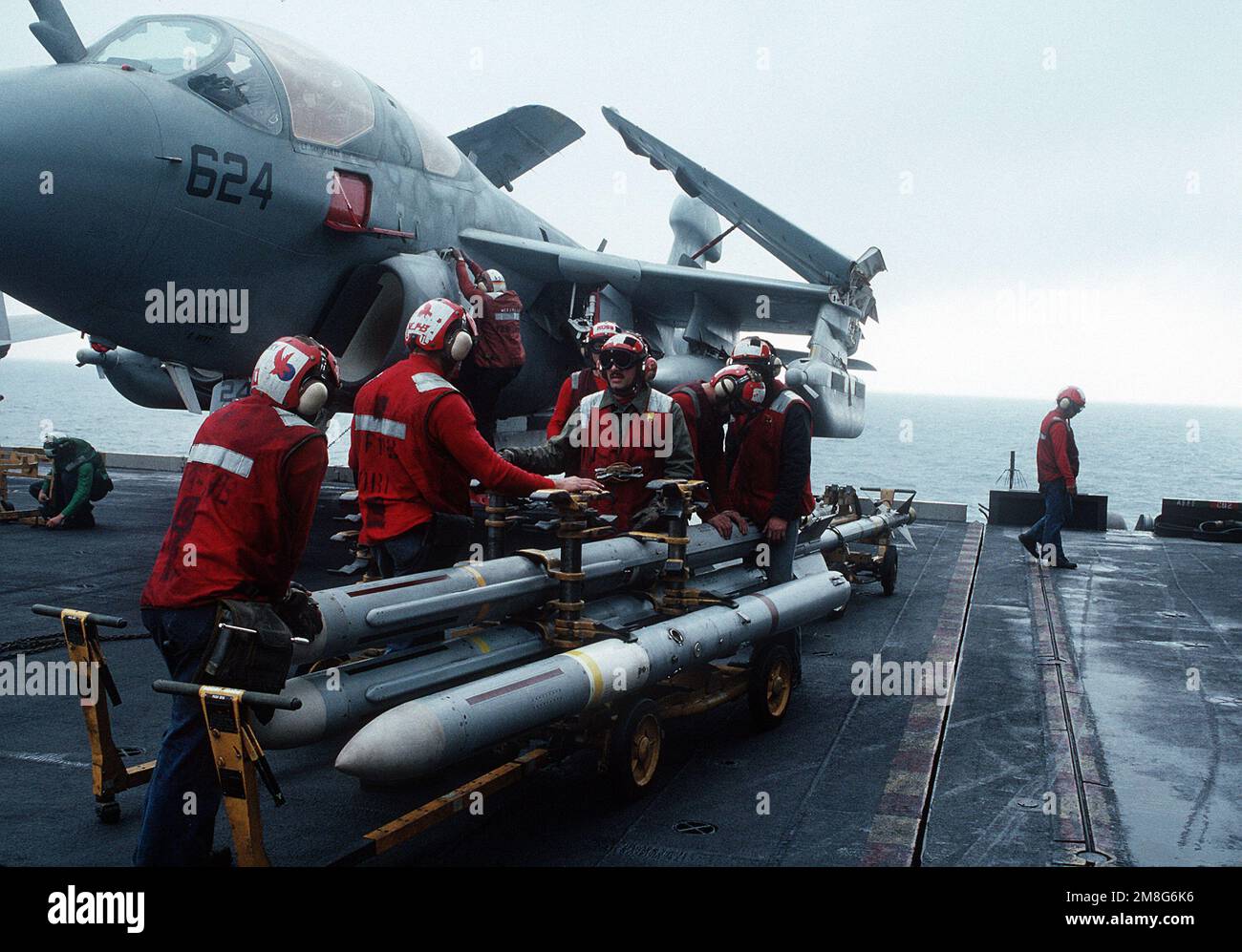 Ordnancemen aboard the nuclear-powered aircraft carrier USS DWIGHT D ...
