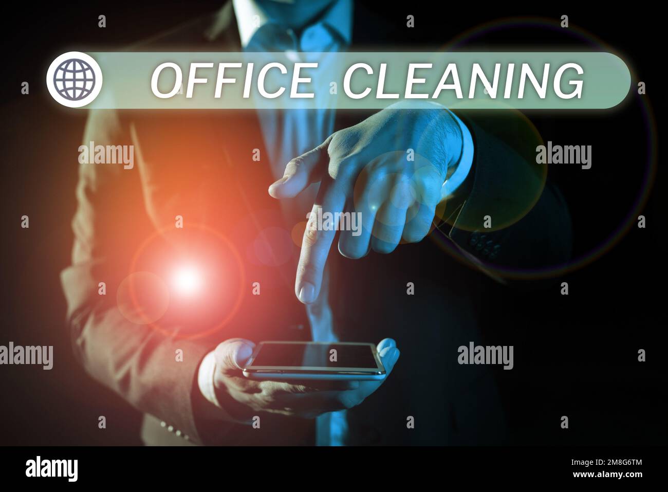 Sign displaying Office Cleaning. Business concept the action or process ...