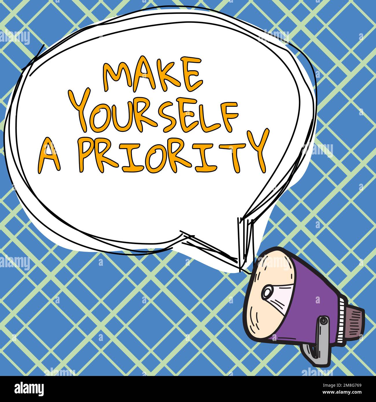 Hand writing sign Make Yourself A Priority. Business showcase Think in ...