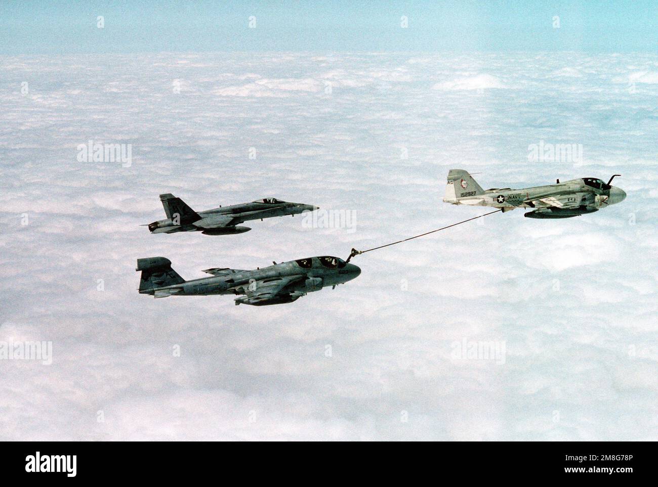 An EA-6B Prowler from Tactical Electronic Warfare Squadron 140 (VAQ-140 ...