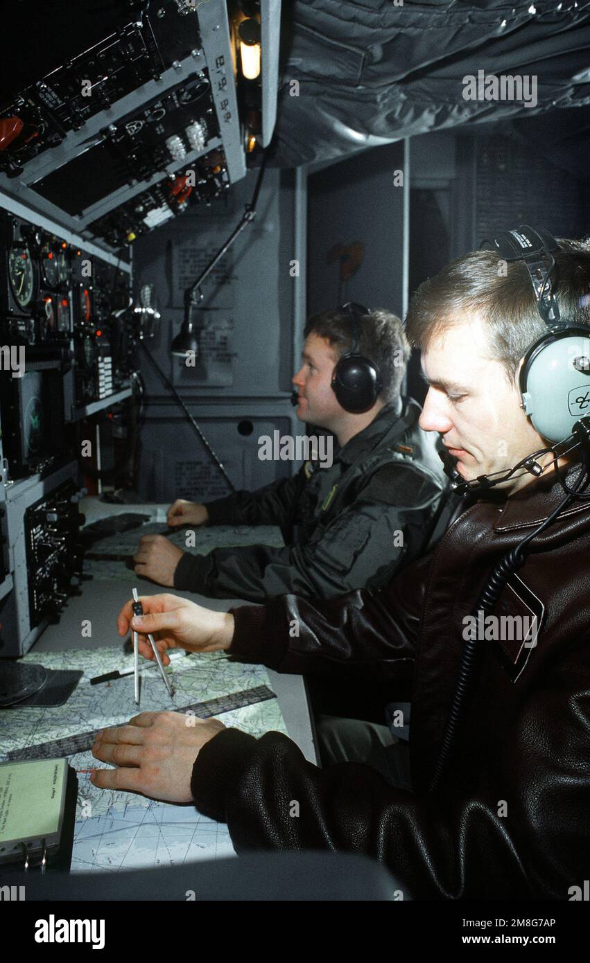 CPT Tim Green (leather coat) and another navigator, 38th Strategic ...