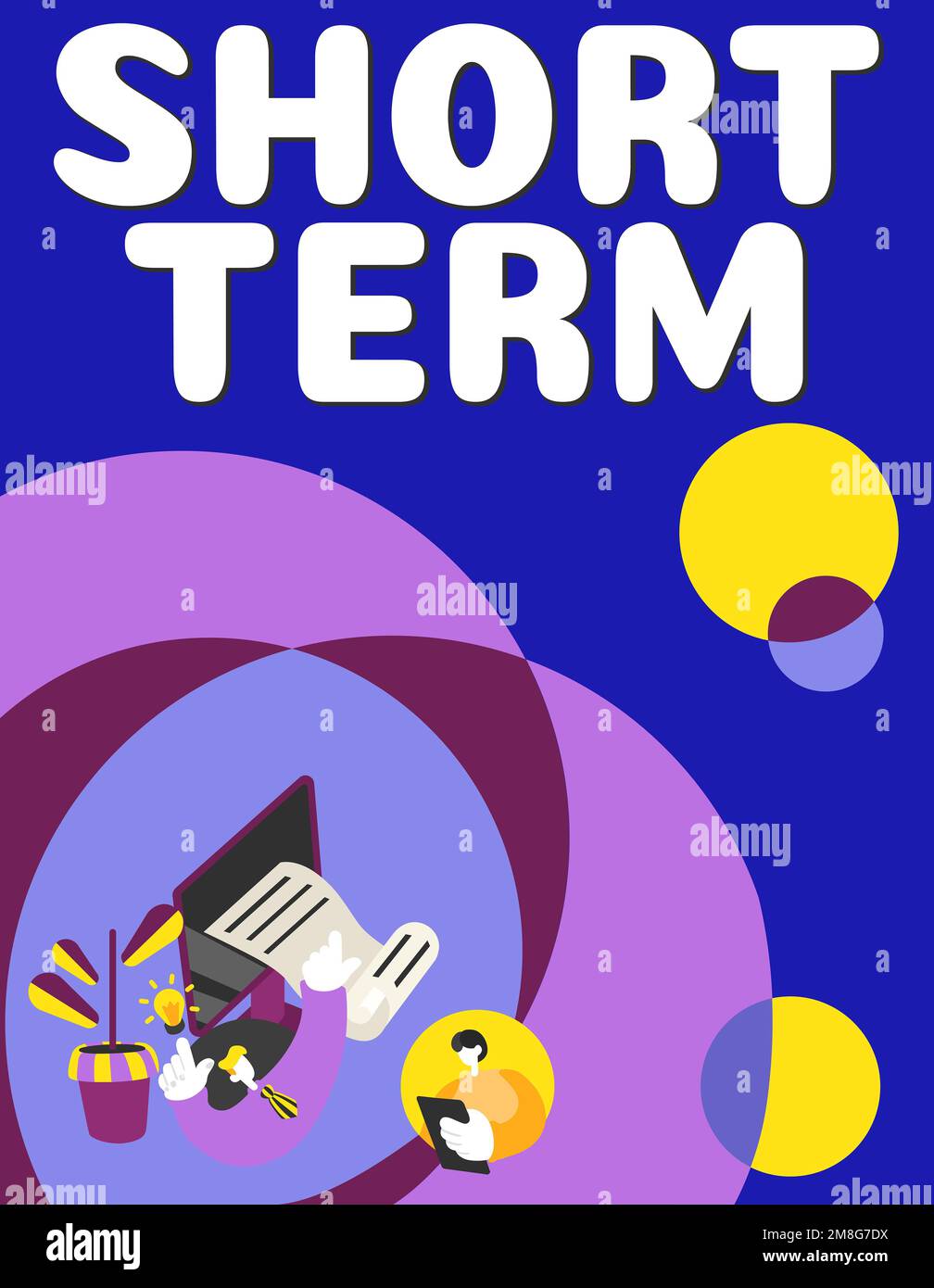 Text caption presenting Short Term, Internet Concept occurring over or ...