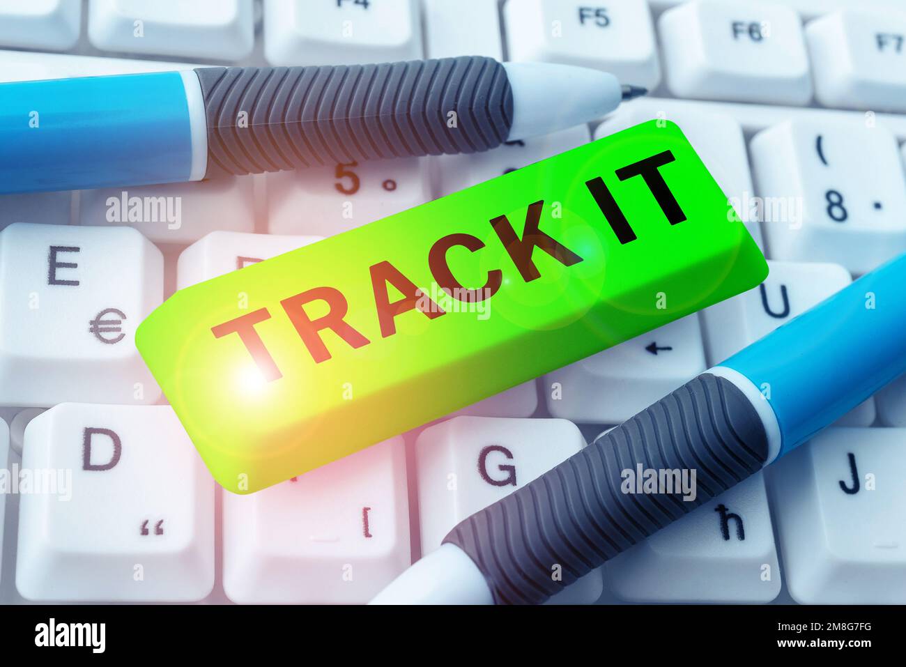 Conceptual display Track It, Business showcase term used to convey ...