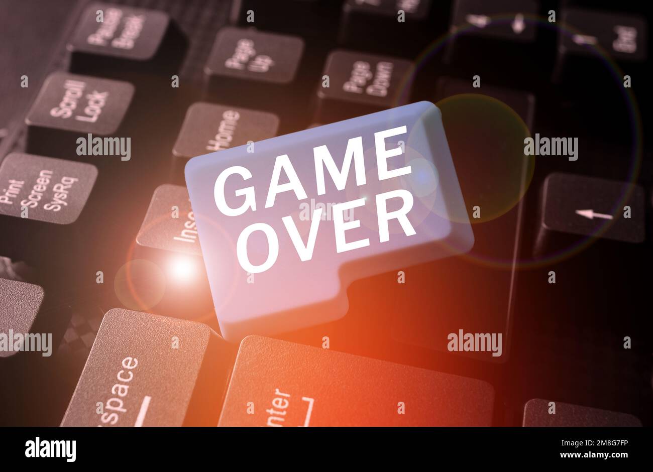 Sign displaying Game Over, Word Written on A situation in a particular ...