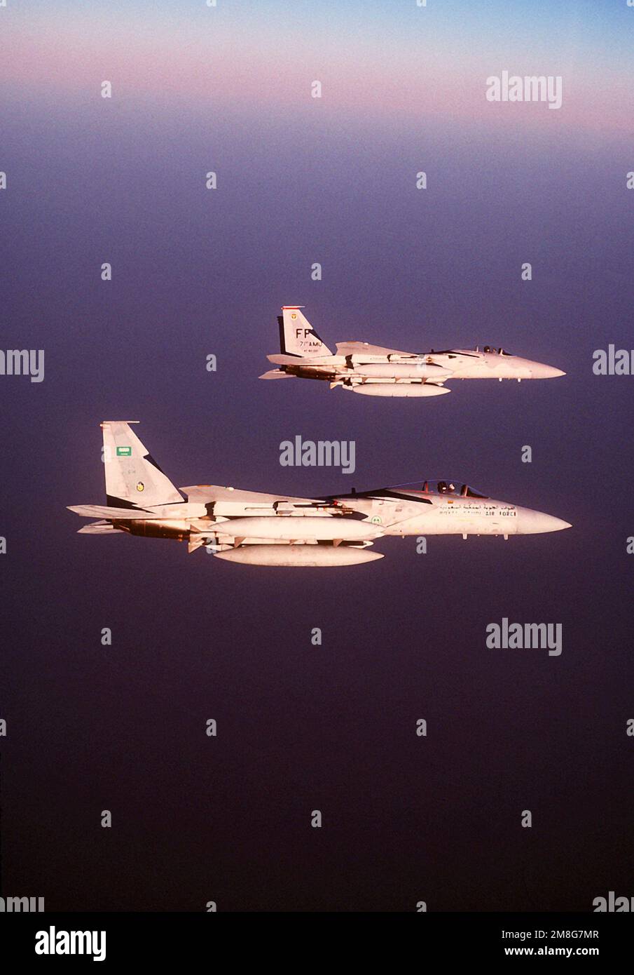 A 1ST Tactical Fighter Wing F-15C Eagle aircraft and an F-15C of the ...