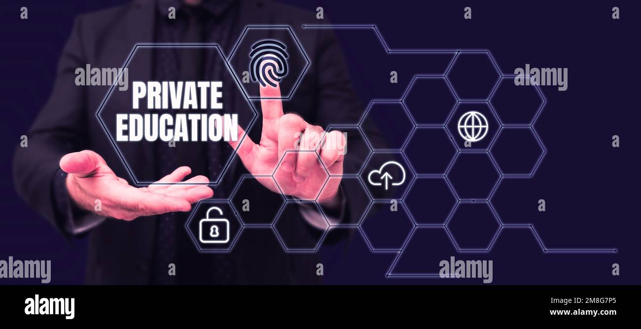 Conceptual display Private Education. Concept meaning Belonging for use ...