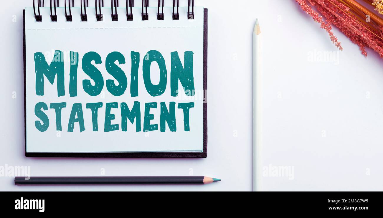 Handwriting text Mission Statement, Concept meaning Formal summary of ...