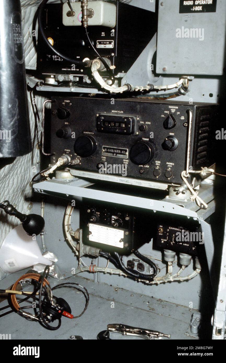 A close-up view of the radio communications system aboard a C-117 ...