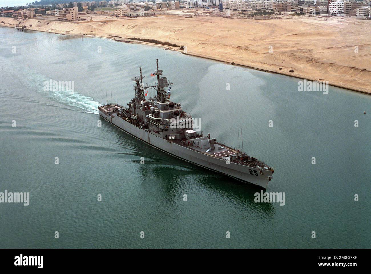 A starboard bow view of the nuclear-powered guided missile cruiser USS ...