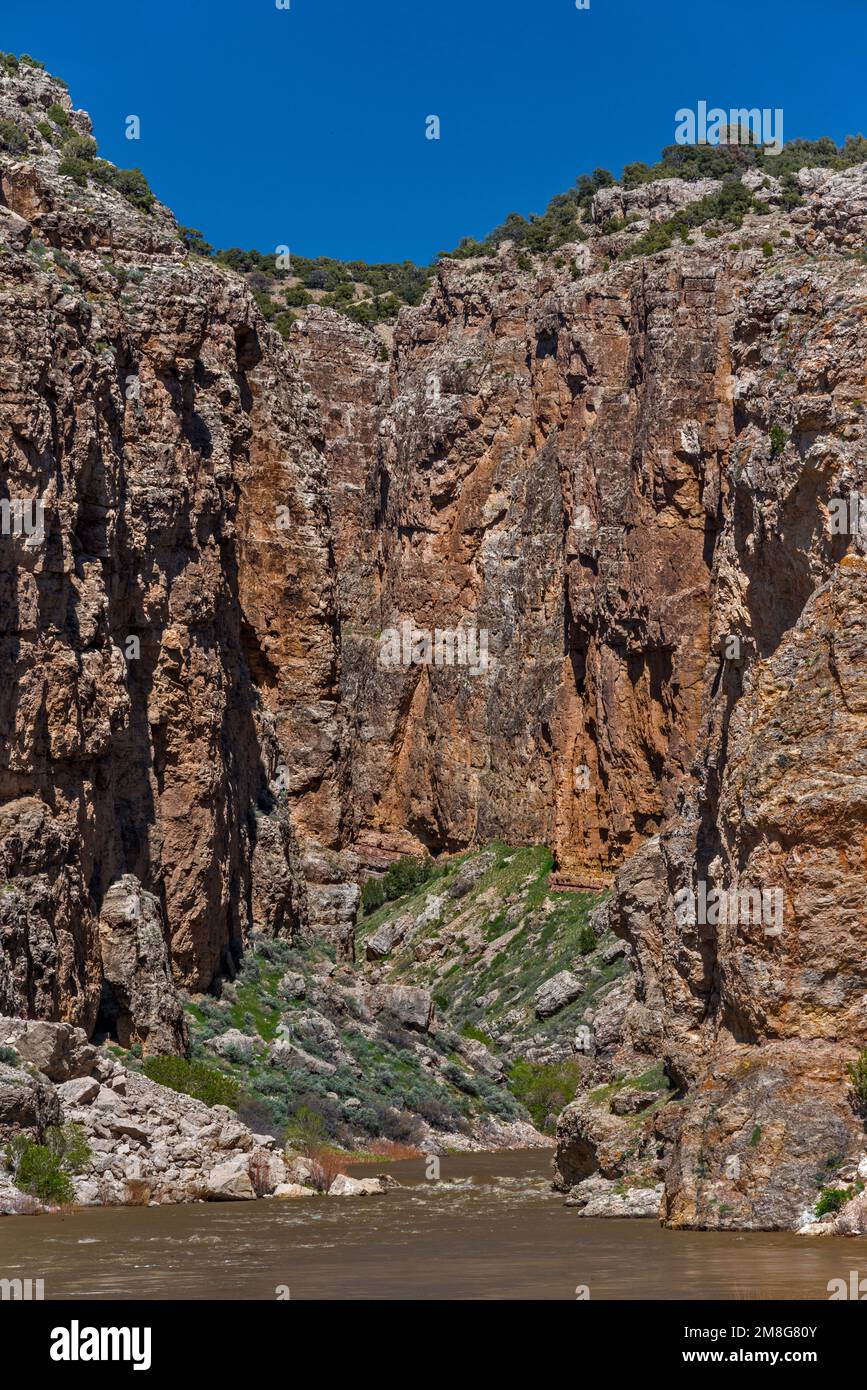Limestone cliffs at Cross Mountain Canyon, Yampa River, near Dinosaur ...