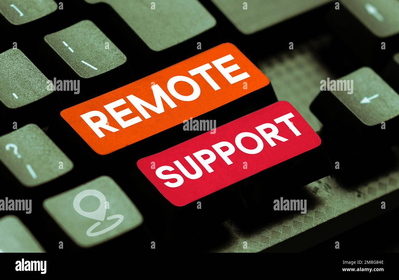 Text sign showing Remote Support. Internet Concept help end-users to ...