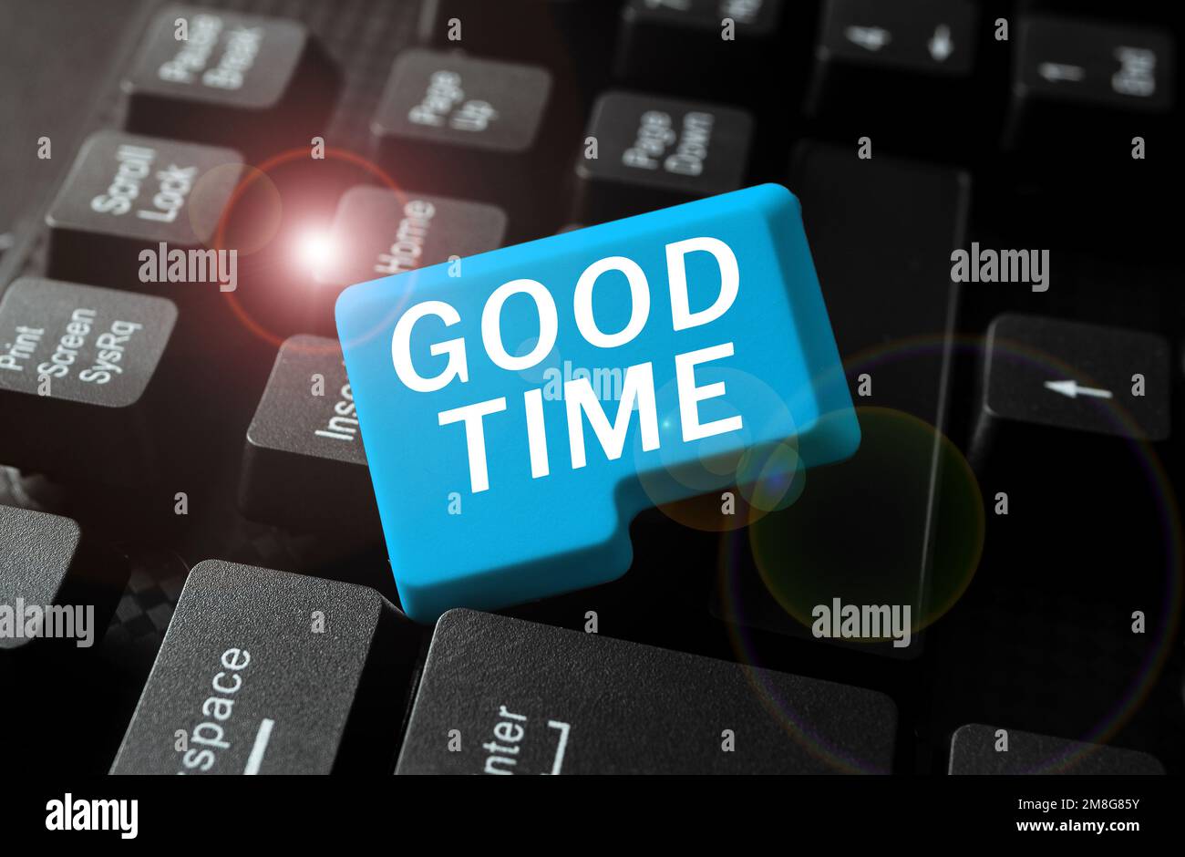 Handwriting text Good Time. Conceptual photo the right moment to do something or for something ...
