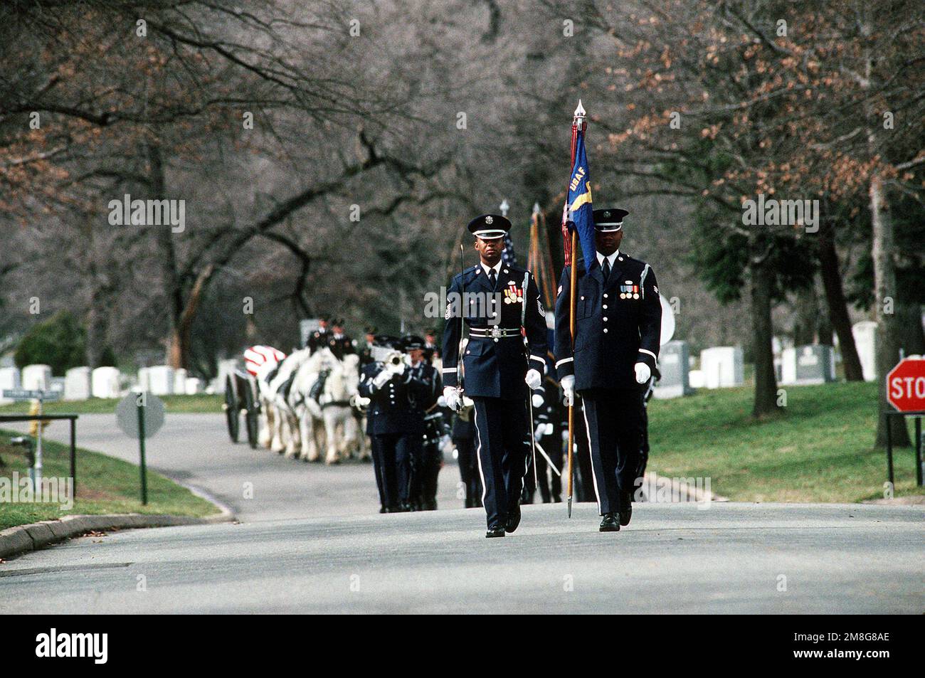 An Air Force honor guard escorts the remains of TECH. SGT. Forrest T ...