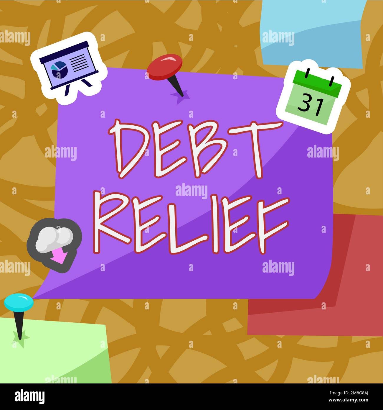 Conceptual display Debt Relief, Business overview partial or total ...