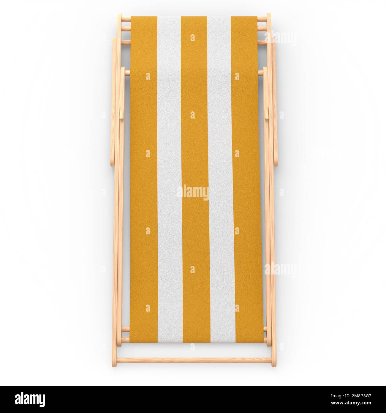 Orange striped beach chair for summer getaways isolated on white ...