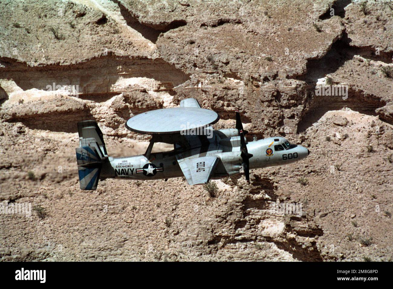 An air-to-air right side view of an Airborne Early Warning Squadron 121 ...