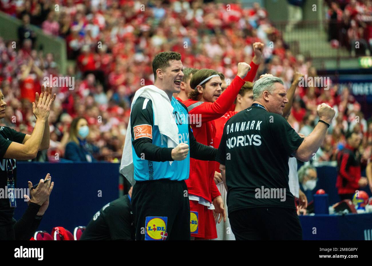 Malmo, Sweden. 13th Jan, 2023. Kevin Moller (20) of Denmark seen during ...