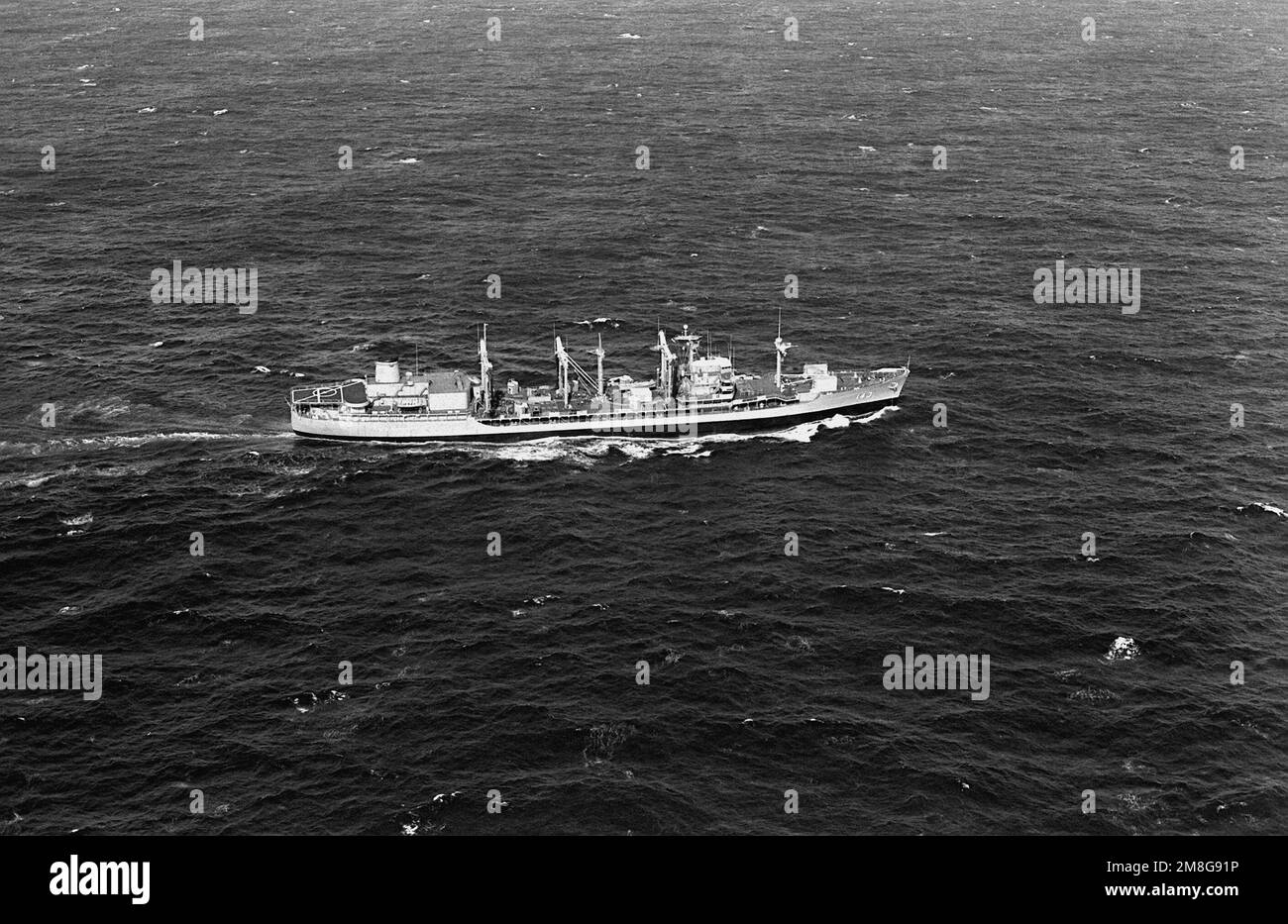 An aerial starboard side view of the fleet oiler USNS NEOSHO (T-AO-143 ...