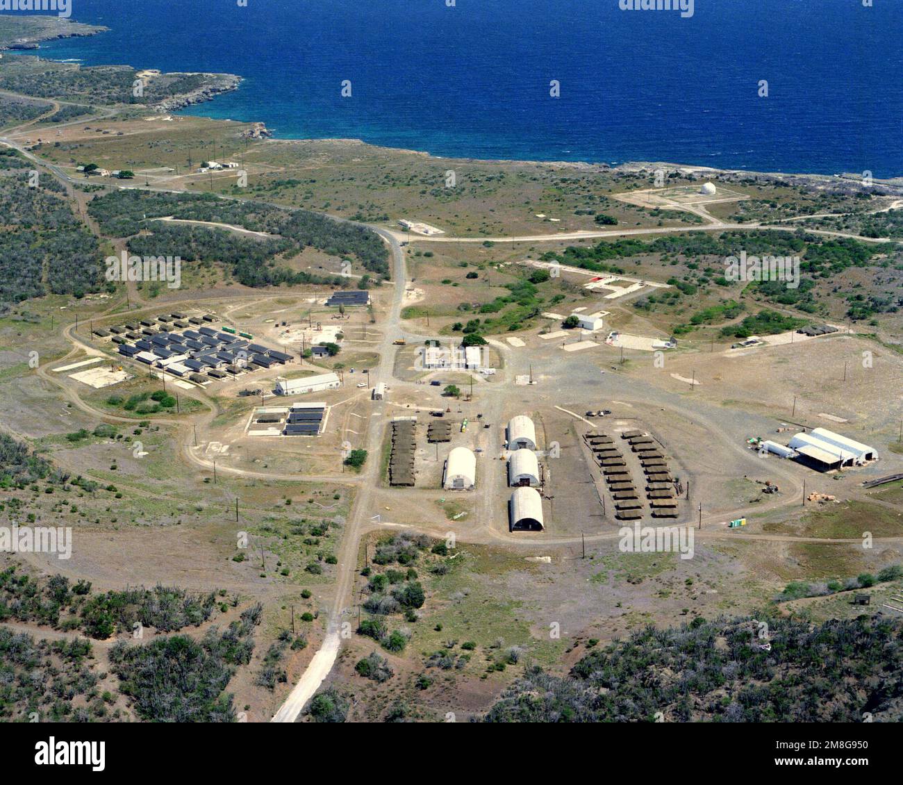 An aerial view of Camp Buckley, where tents have been erected to ...