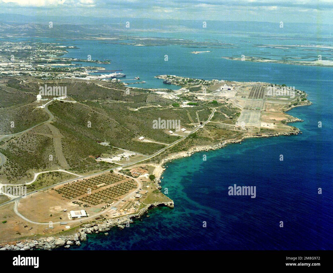 An aerial view of Camp Harvest Eagle, where a tent city has been ...