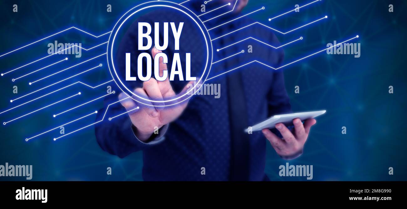 Conceptual caption Buy Local, Business approach Patronizing products ...
