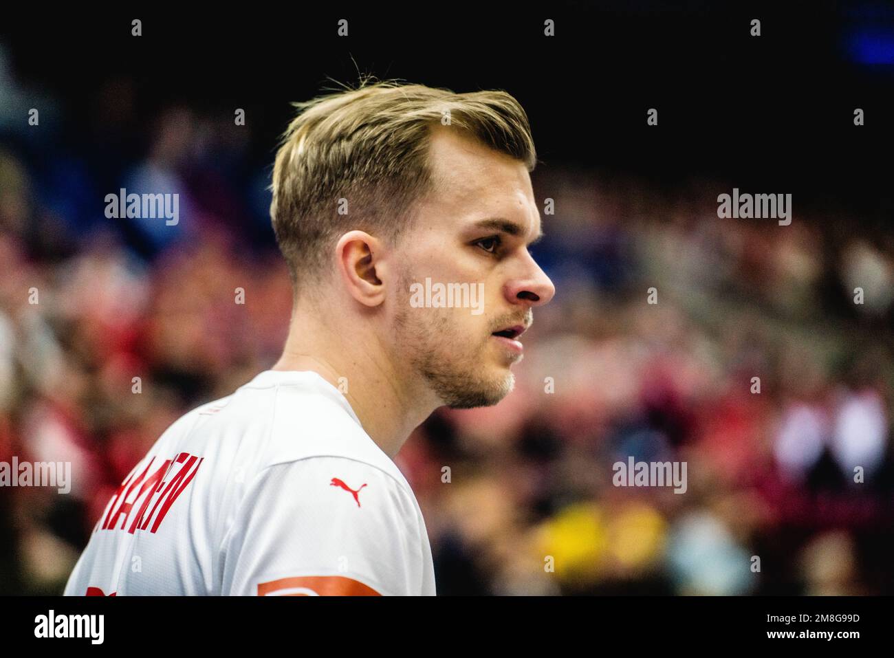 Malmo, Sweden. 13th Jan, 2023. Johan Hansen (26) of Denmark seen during ...