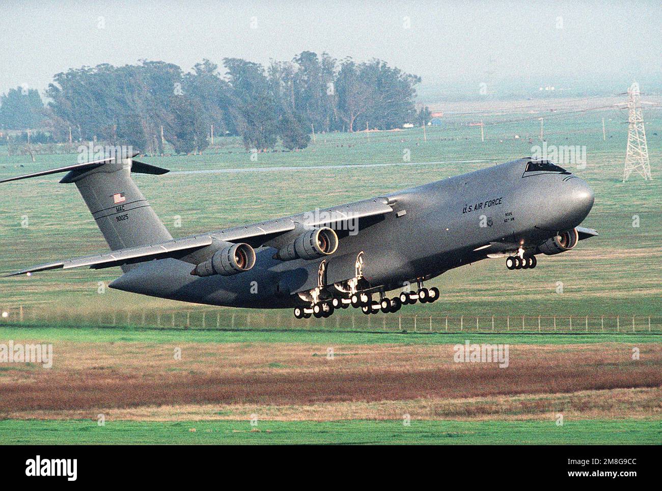 A right side view of a 75th Airlift Squadron (75th AS) C-5B Galaxy ...