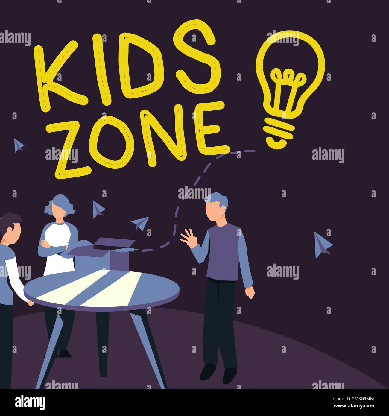 Sign displaying Kids Zone. Business idea An area or a region designed ...