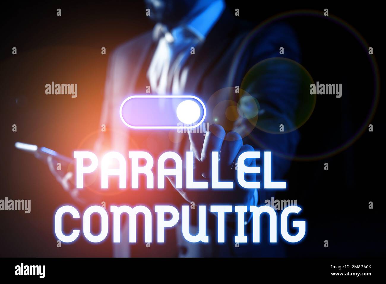 Text Caption Presenting Parallel Computing Conceptual Photo Simultaneous Calculation By Means