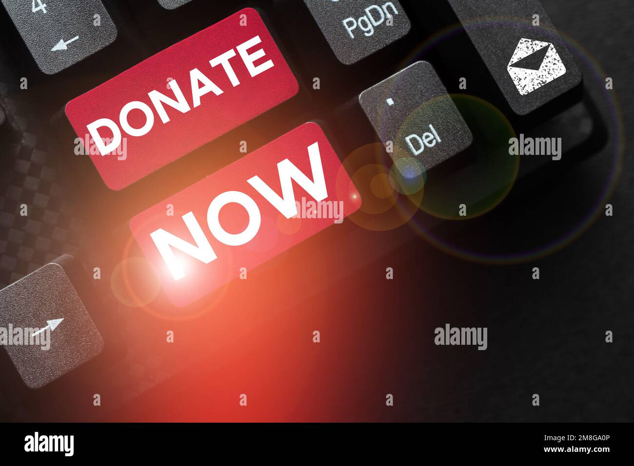 Hand writing sign Donate Now. Word for to give something like money or ...
