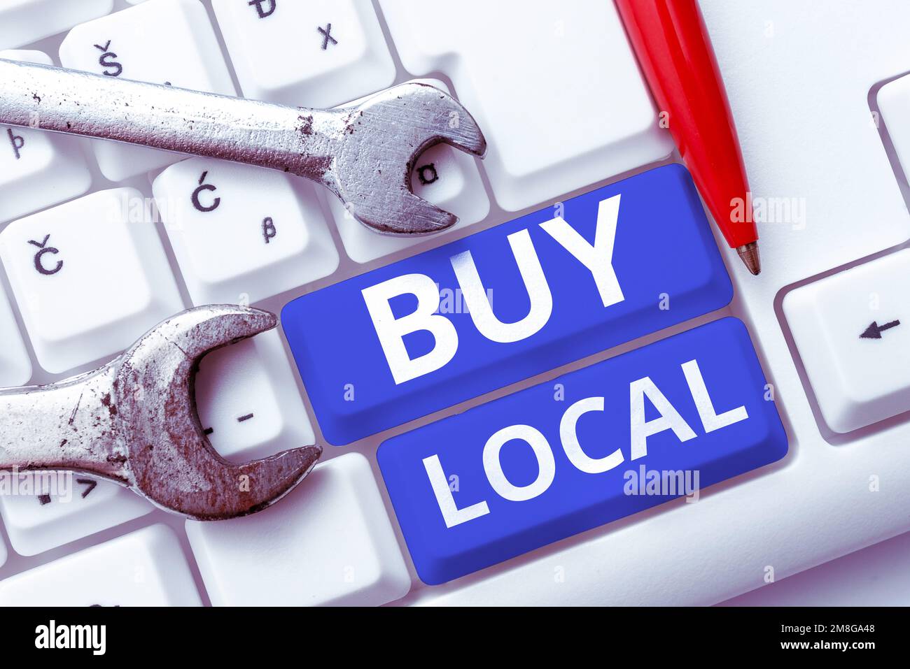 Sign displaying Buy Local. Word for Patronizing products that is ...