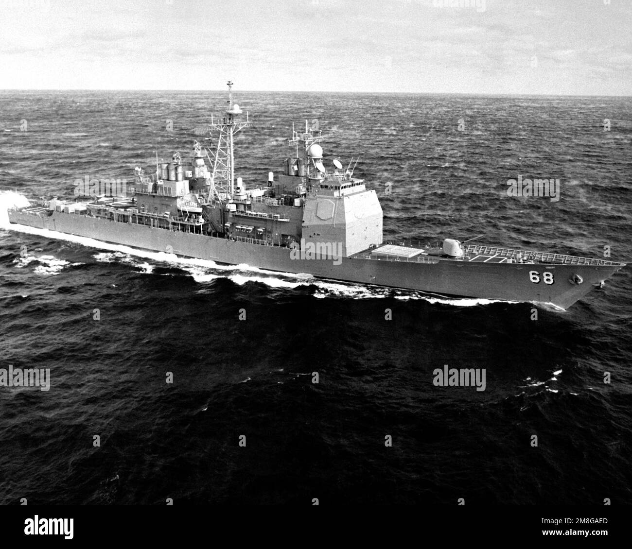 A starboard bow view of the guided missile cruiser USS ANZIO (CG-68 ...