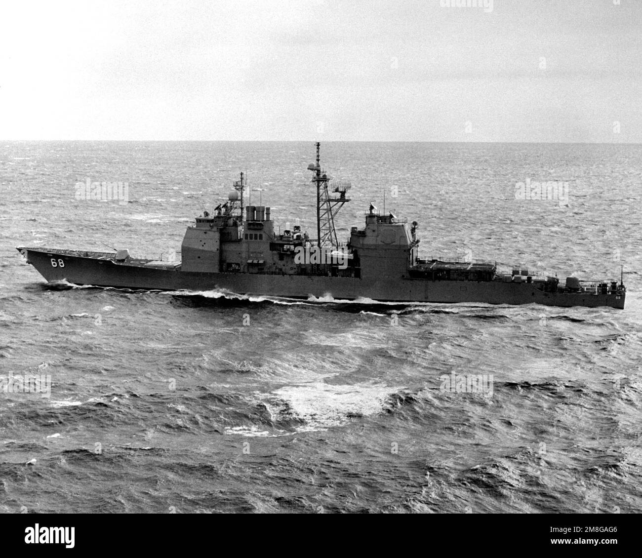 A port beam view of the guided missile cruiser USS ANZIO (CG-68 ...