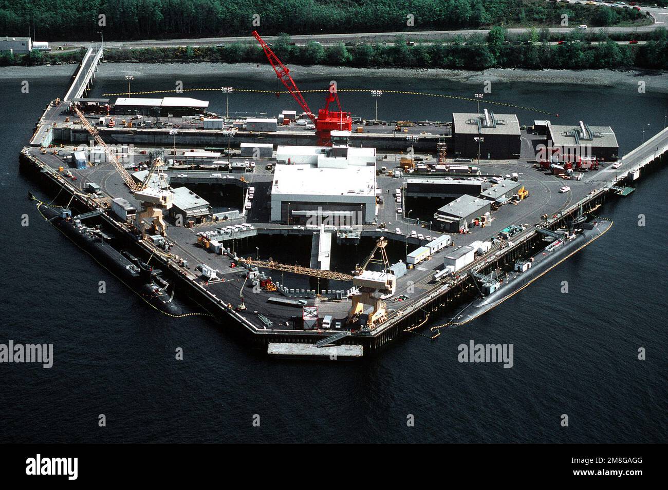 An aerial view of a section of the Delta Refit Pier at the Bangor ...