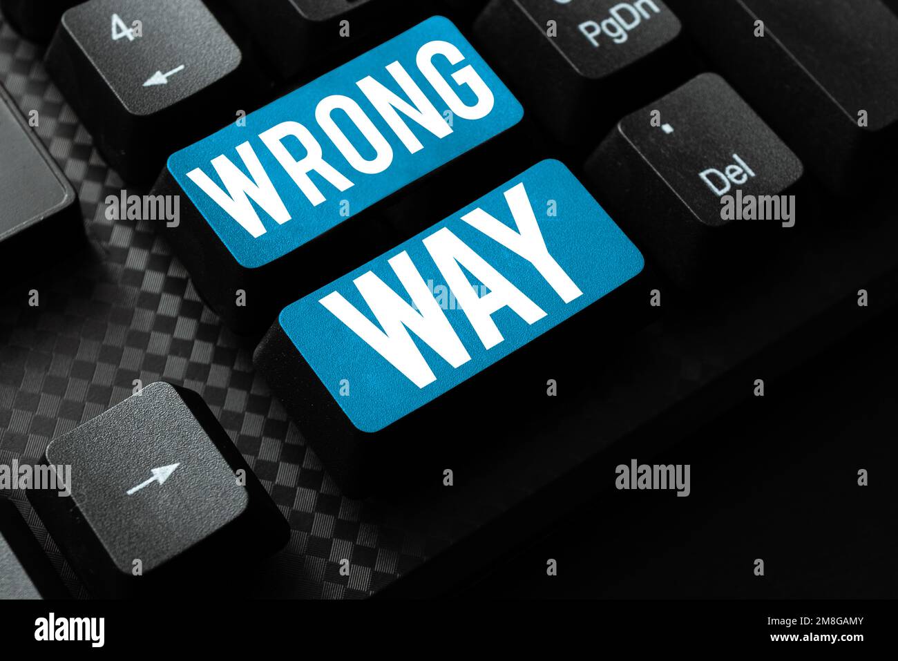 Text sign showing Wrong Way, Business overview taking an unsuitable or ...
