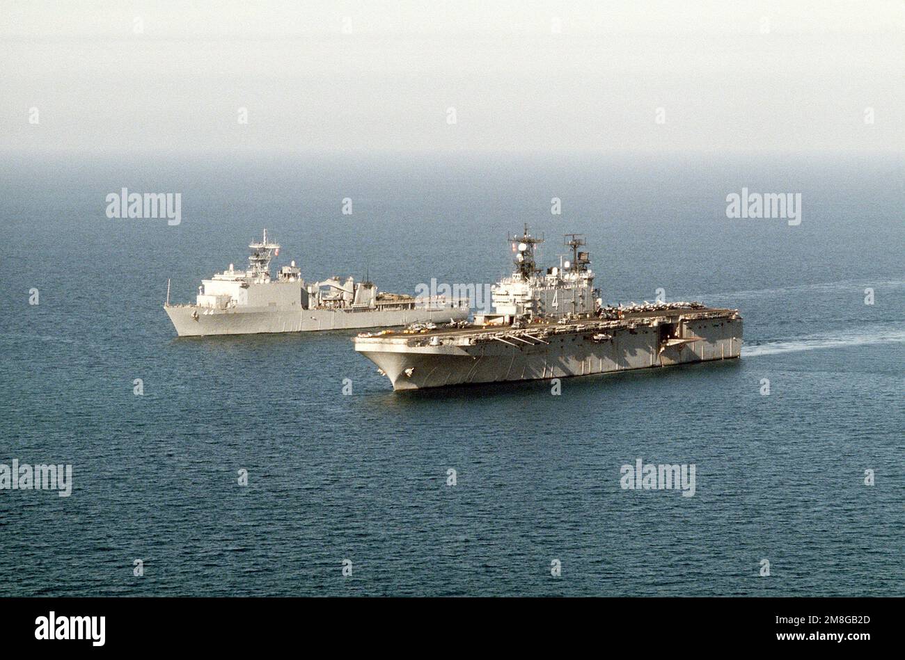 A port bow view of the amphibious assault ship USS NASSAU (LHA-4 ...