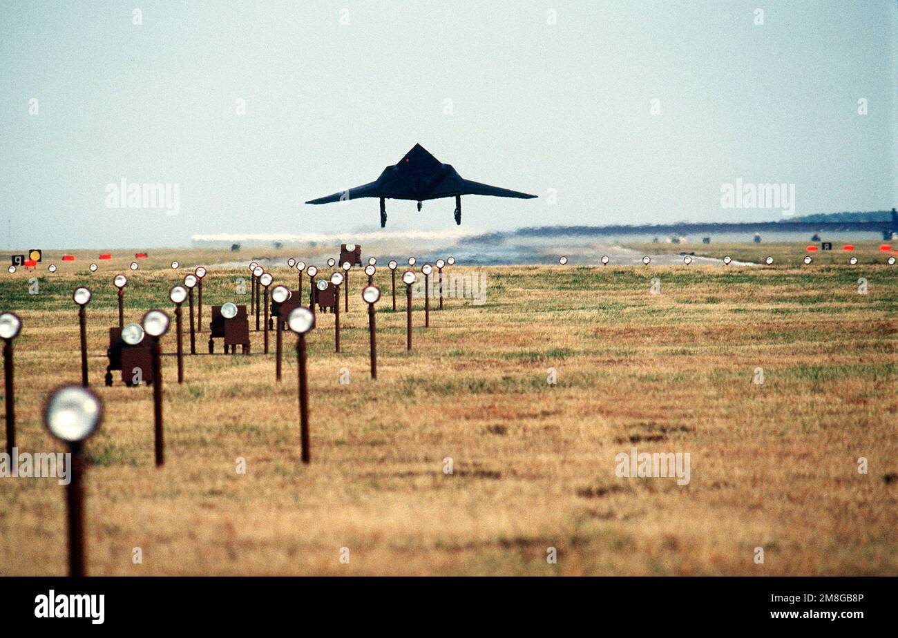 An F-117A Stealth fighter aircraft from the 37th Tactical Fighter Wing ...