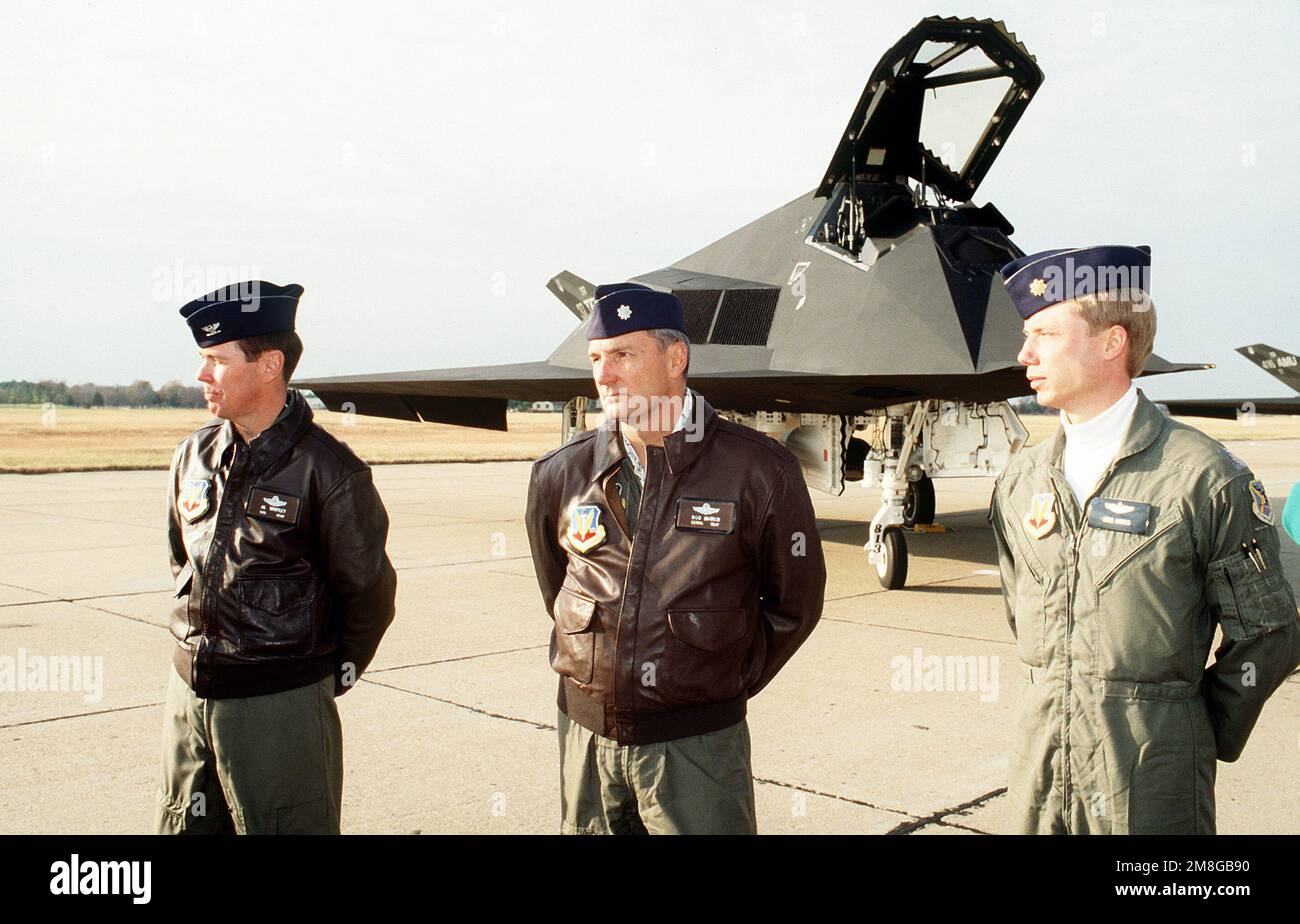 Pilots from the 37th Tactical Fighter Wing, Tonopah Test Range, Nev ...
